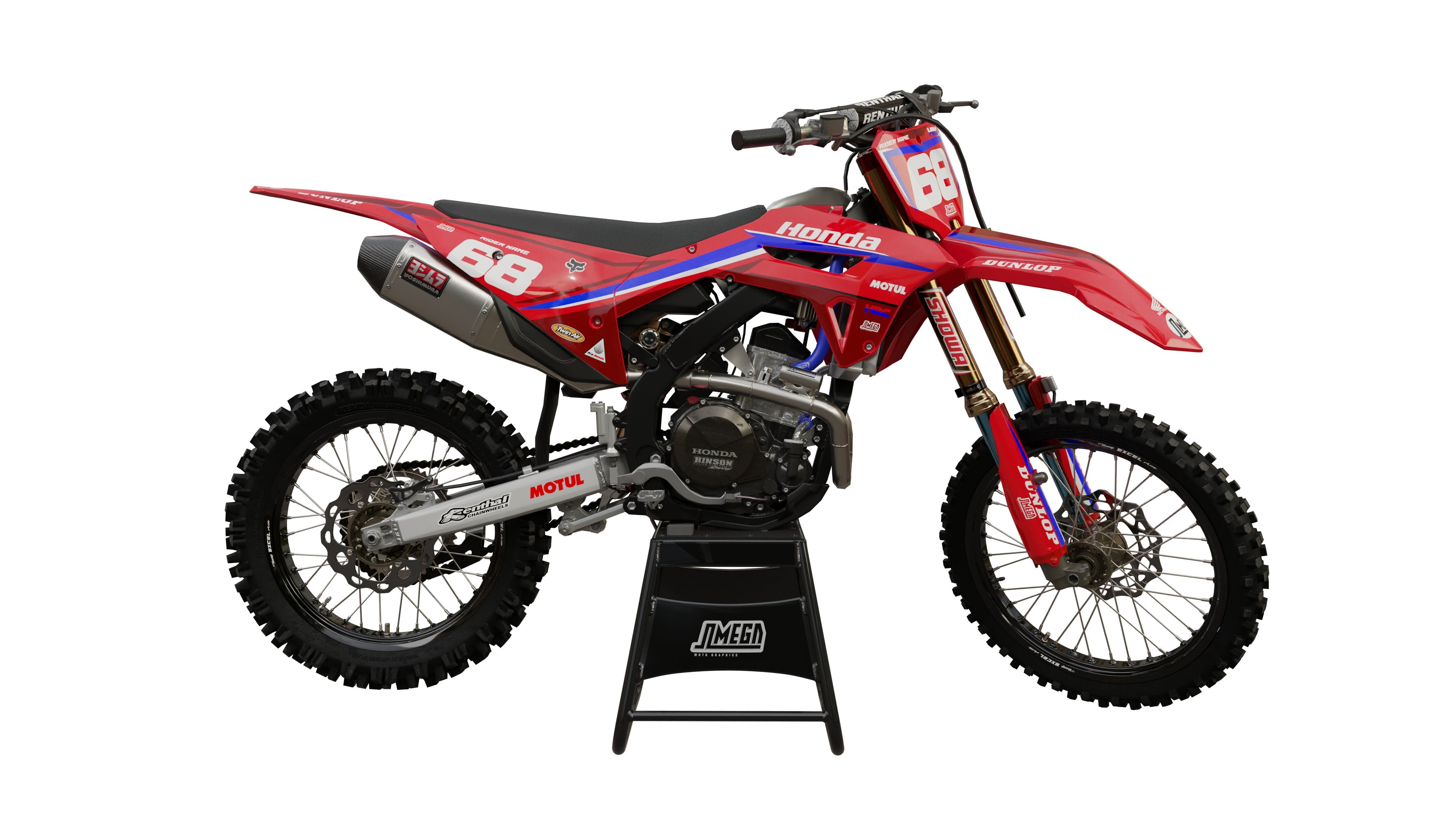 Honda Red Factory Graphics Kit | Omega Moto Graphics