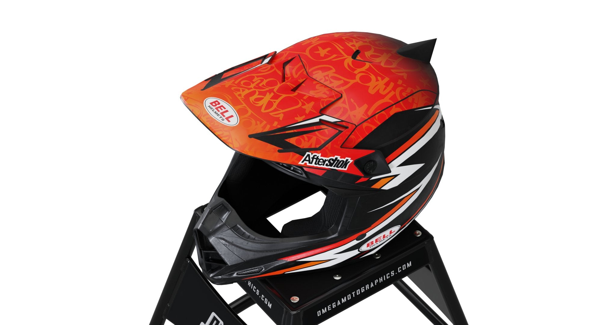 Red Graffiti Helmet Graphics | MX Helmet Stickers – Omega Moto Graphics