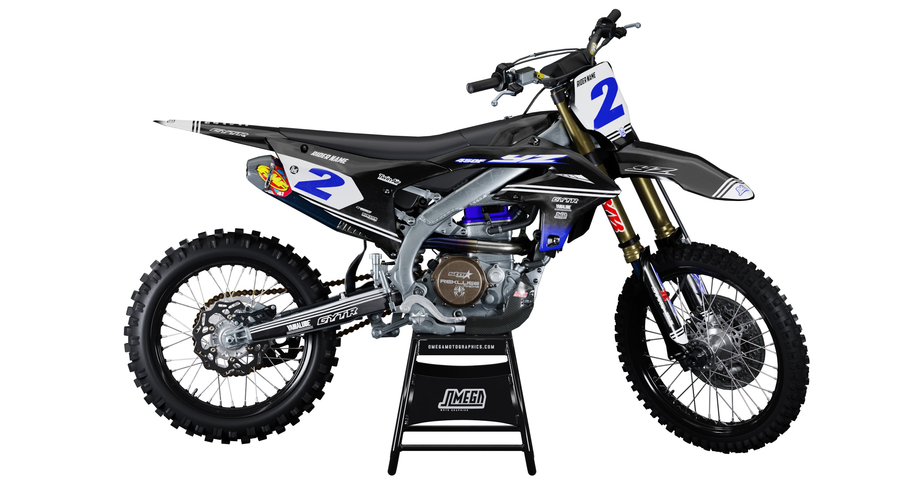 Black Yamaha 24 Graphics Kit | MX Graphics – Omega Moto Graphics