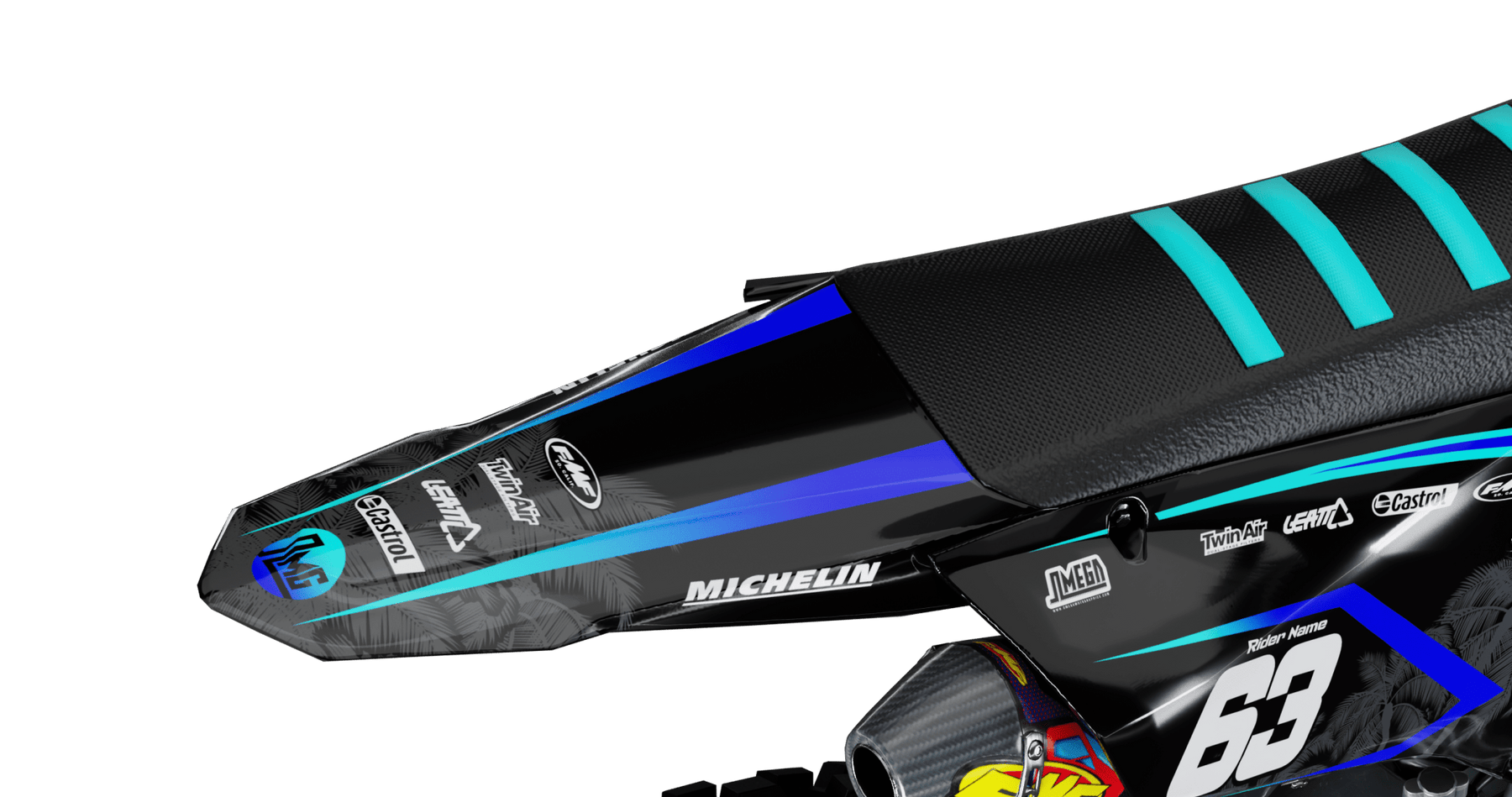 Blue Vice City Graphics Kit | MX Sticker Kit – Omega Moto Graphics