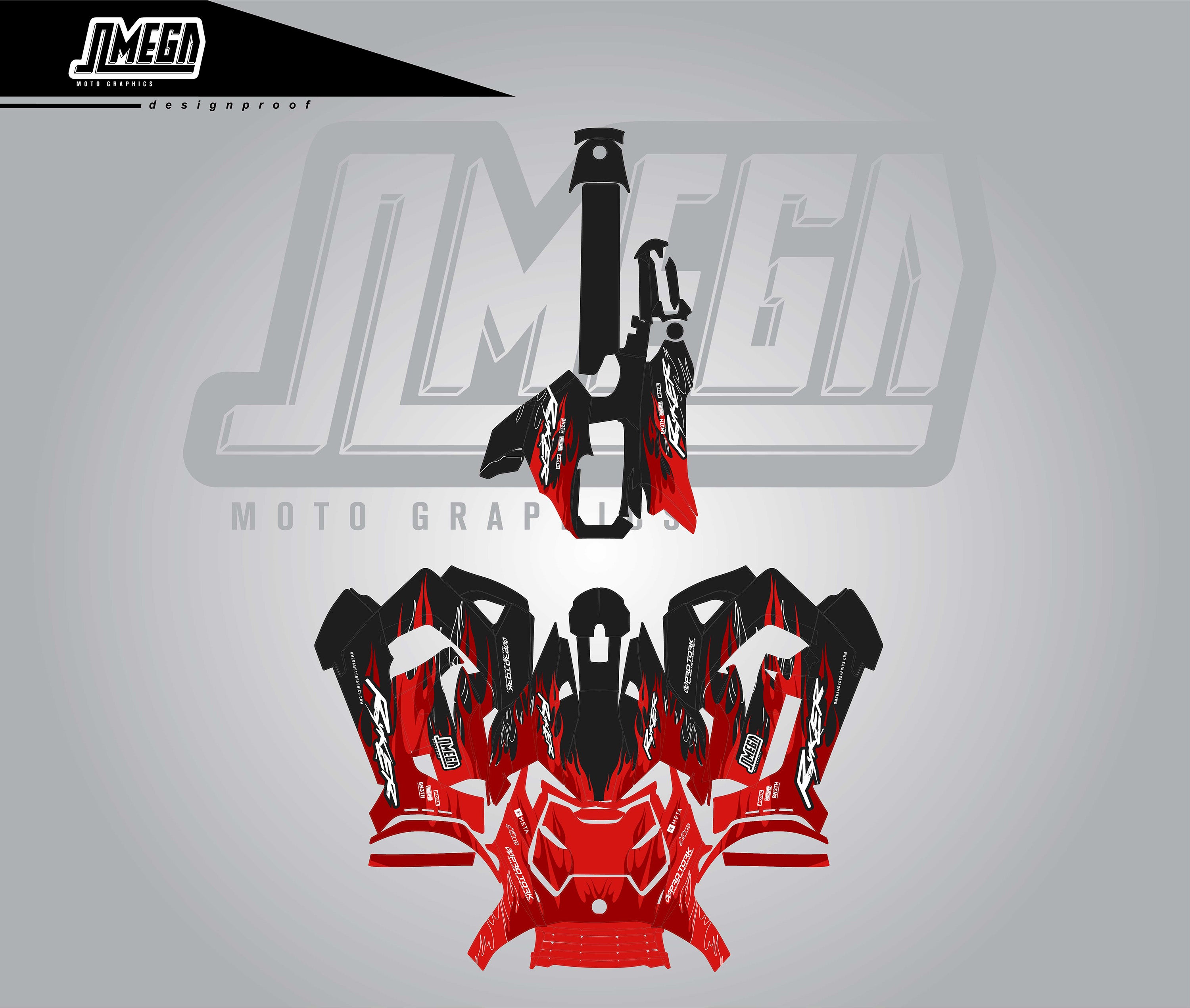 Cam-Am On Fire Ryker Graphics Kit | Ryker Decals – Omega Moto Graphics