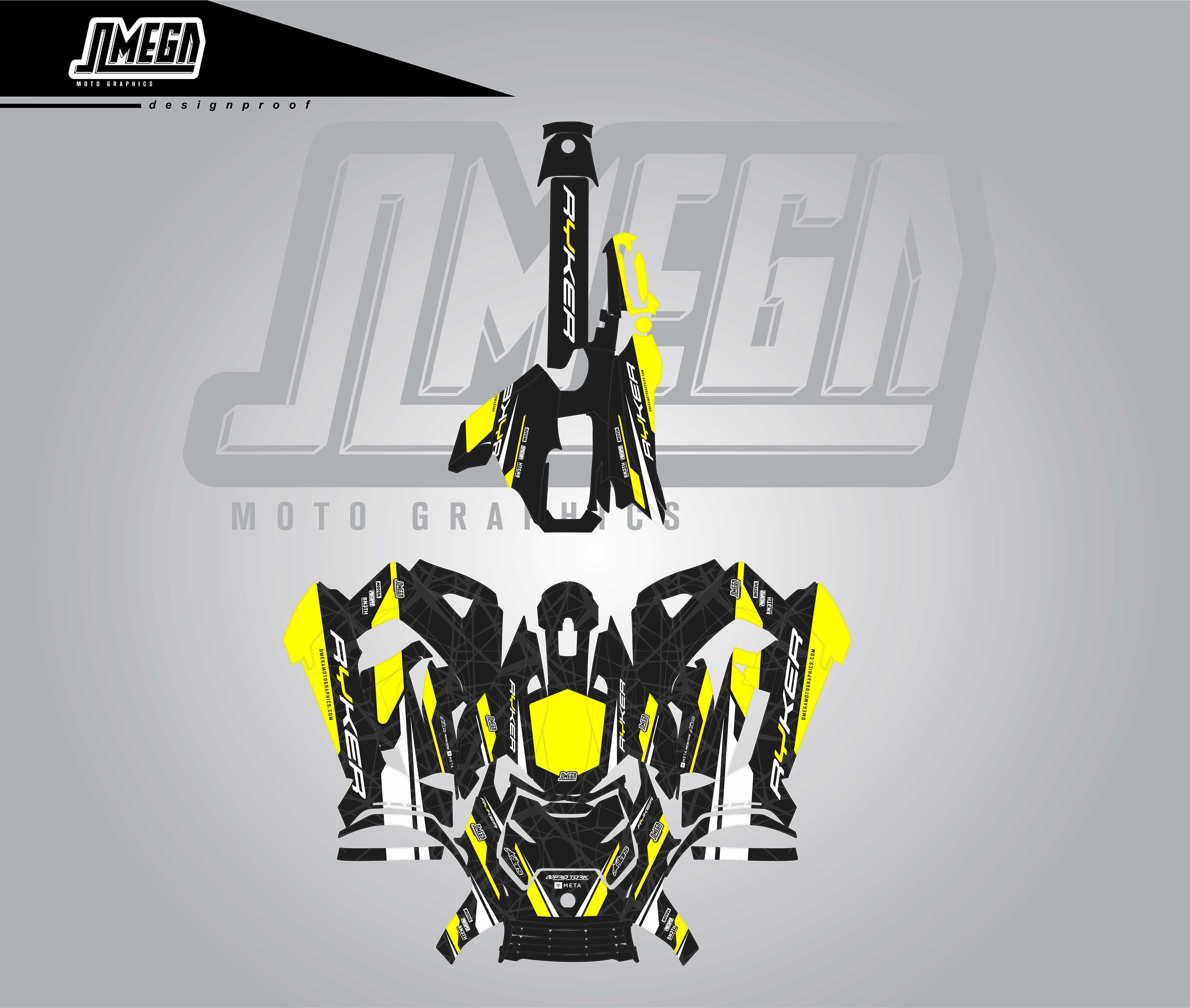 Cam-Am Yellow Strike Ryker Graphics Kit – Omega Moto Graphics