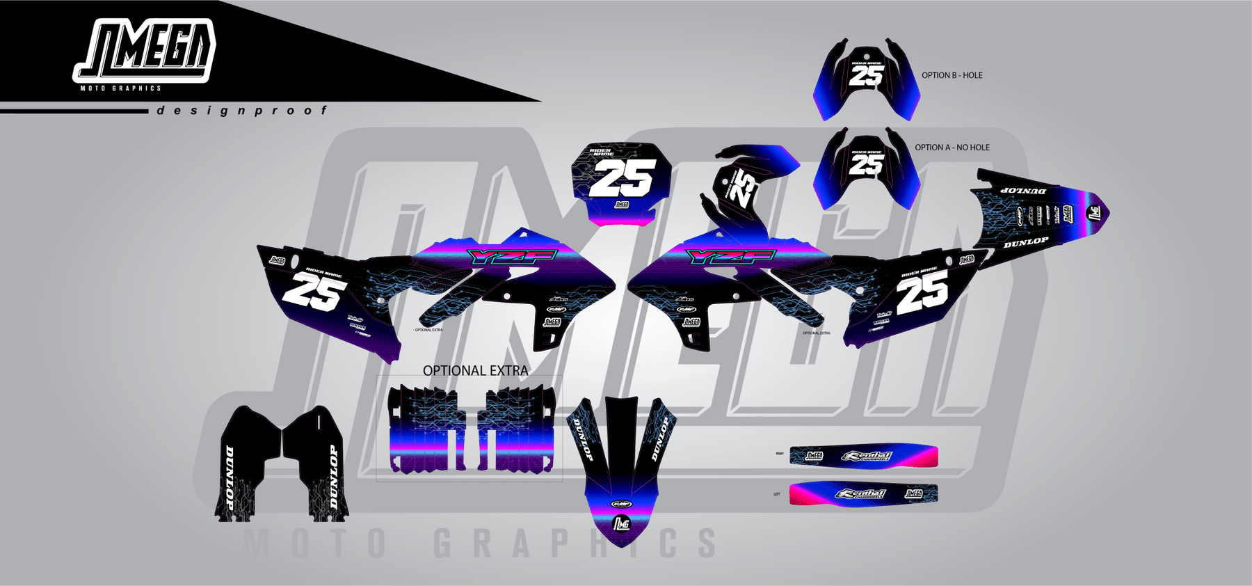 Cyber Retro Graphics Kit | Motocross Decals – Omega Moto Graphics