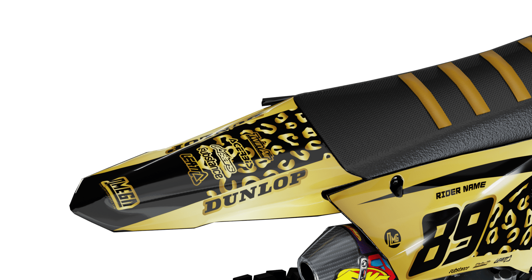Gold Leopard Graphics Kit | Dirt Bike Stickers – Omega Moto Graphics