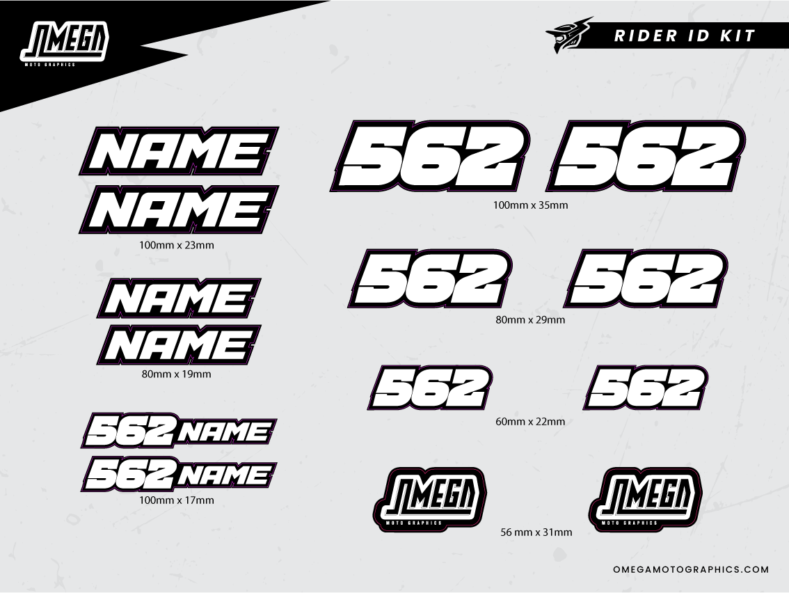 Helmet ID - Fazt | Custom Name Stickers for Helmets – Omega Moto Graphics
