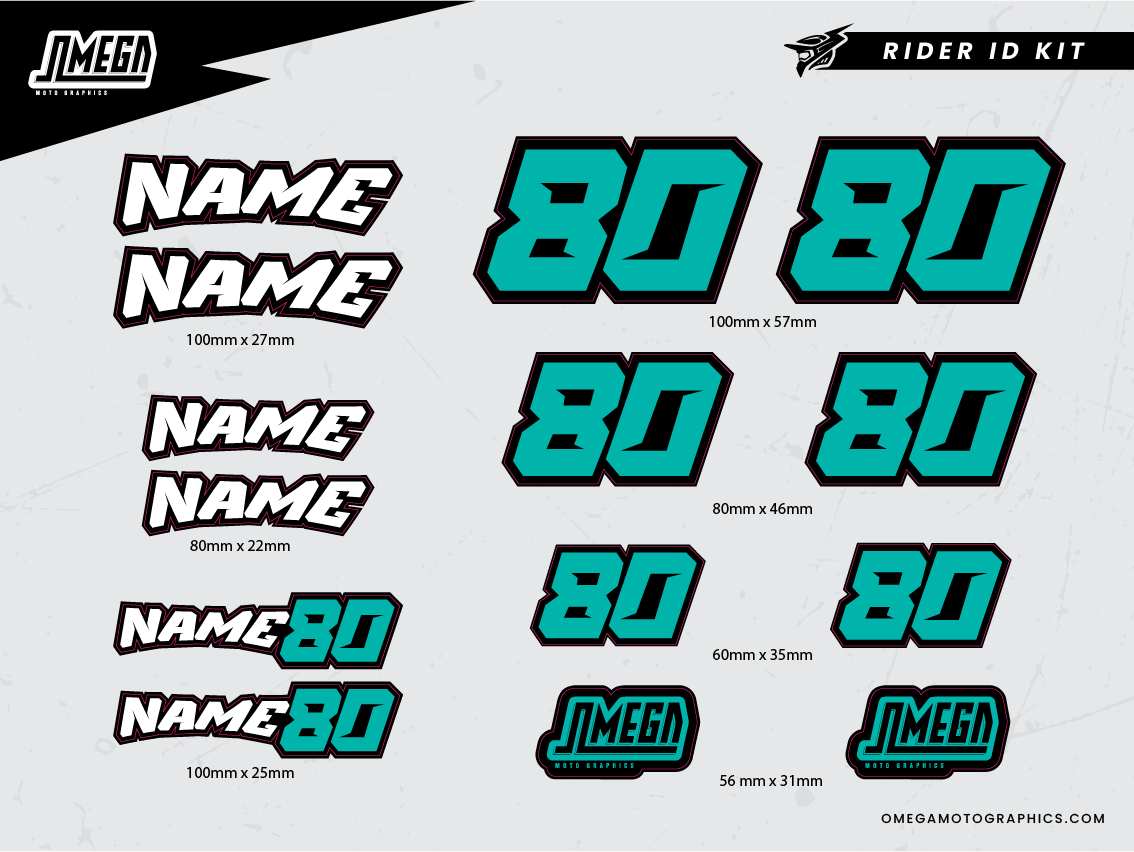 Helmet ID - Race | Custom Name Stickers for Helmets – Omega Moto Graphics