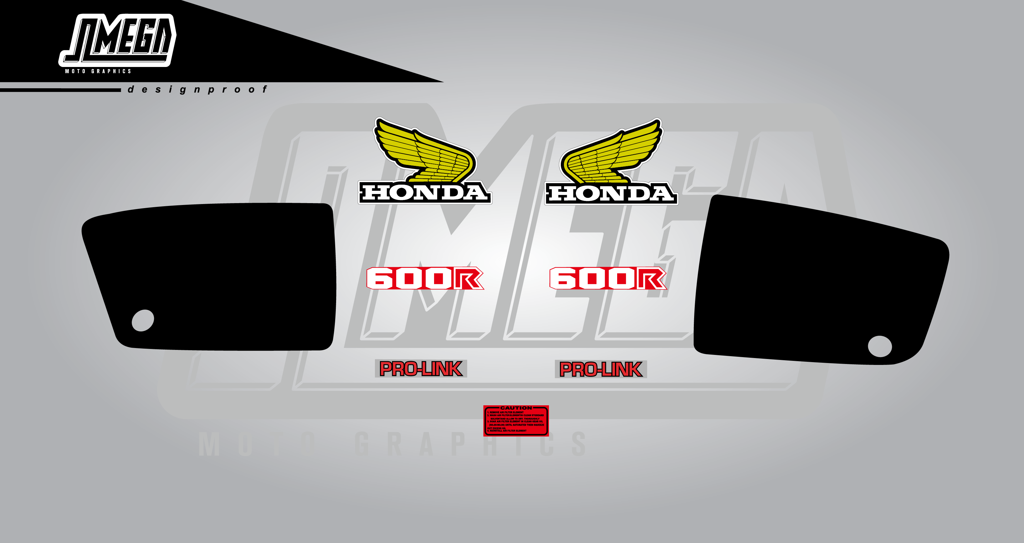 Honda XL600R 1983 Graphics Kit | Dirt Bike Decals – Omega Moto Graphics