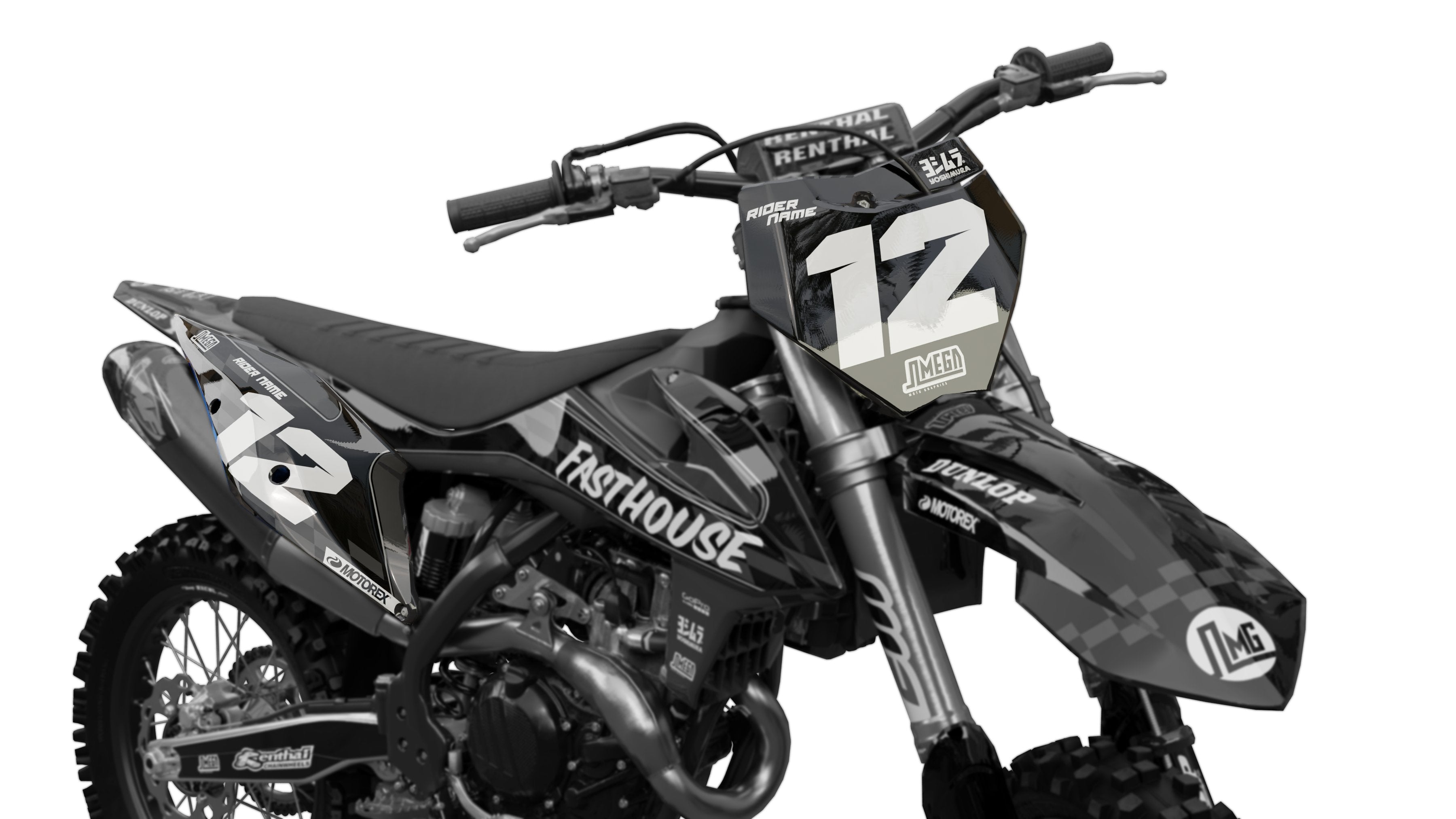 KA Dark Number Plates | MX Number Plates – Omega Moto Graphics