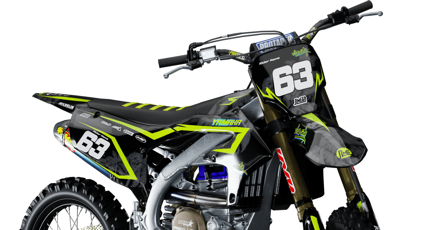 Neon Vice City Graphics Kit | Motocross Decals – Omega Moto Graphics