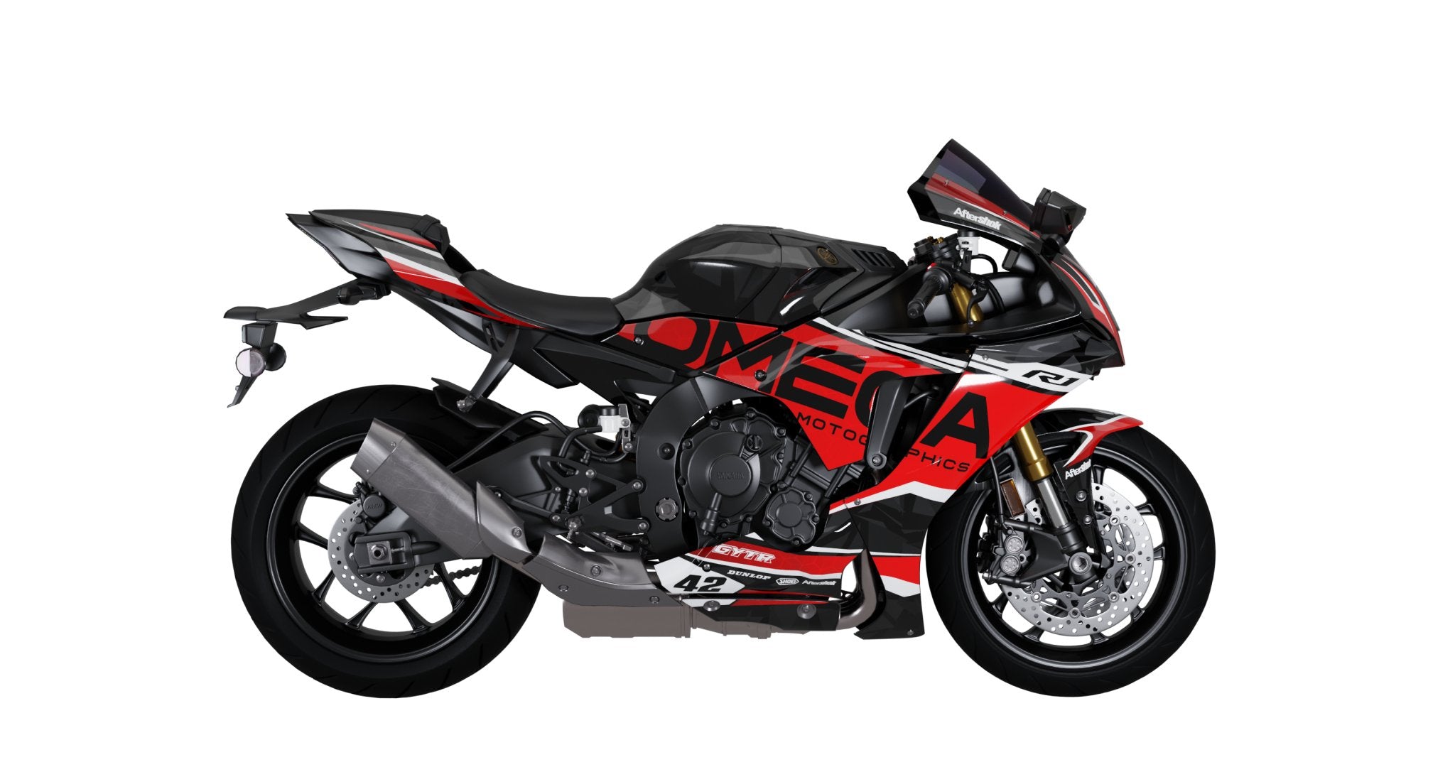 Red Omega Road Bike Graphics Kit – Omega Moto Graphics