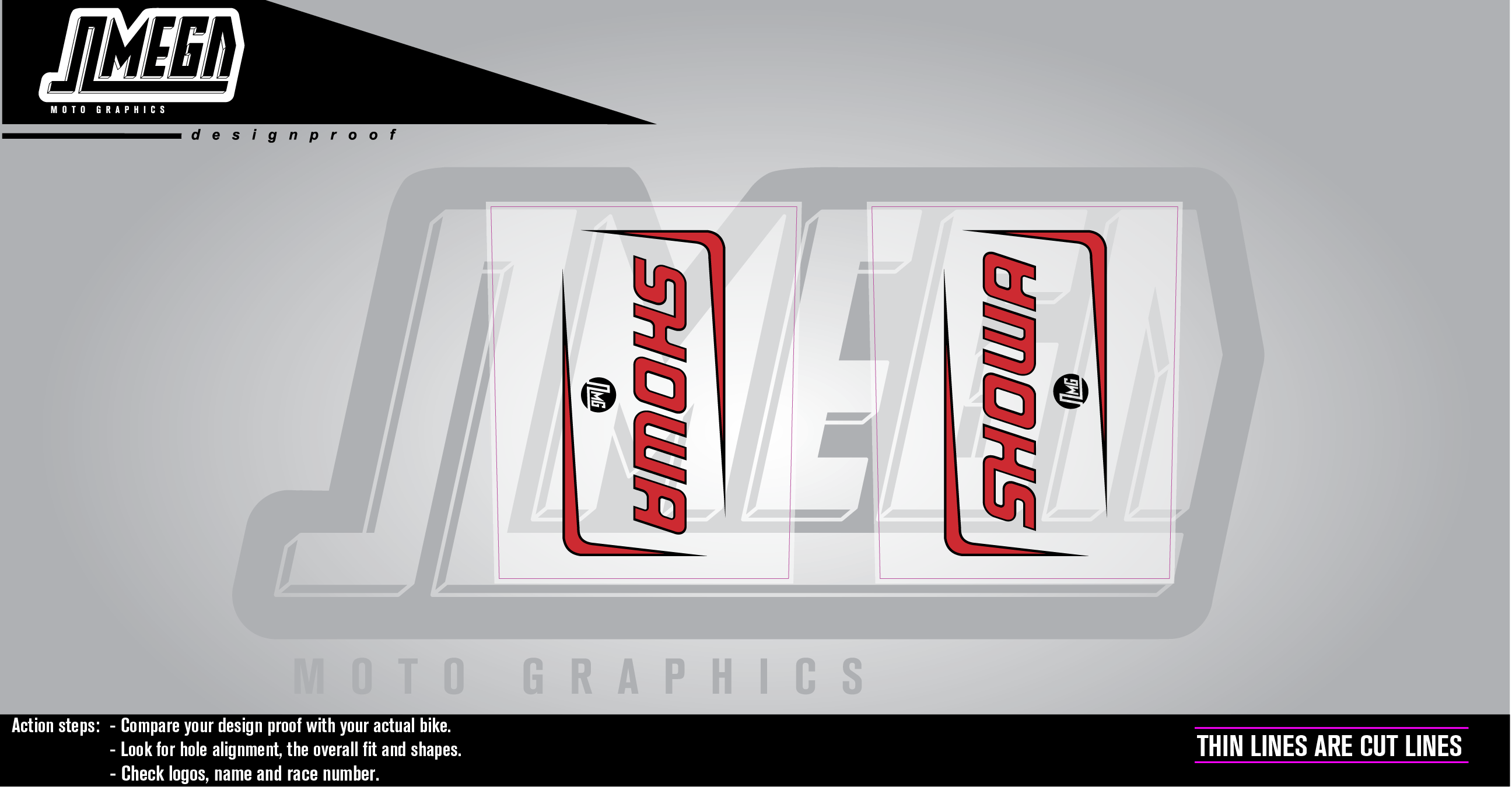 Showa Clear Fork Wraps | Fork Tube Decals – Omega Moto Graphics