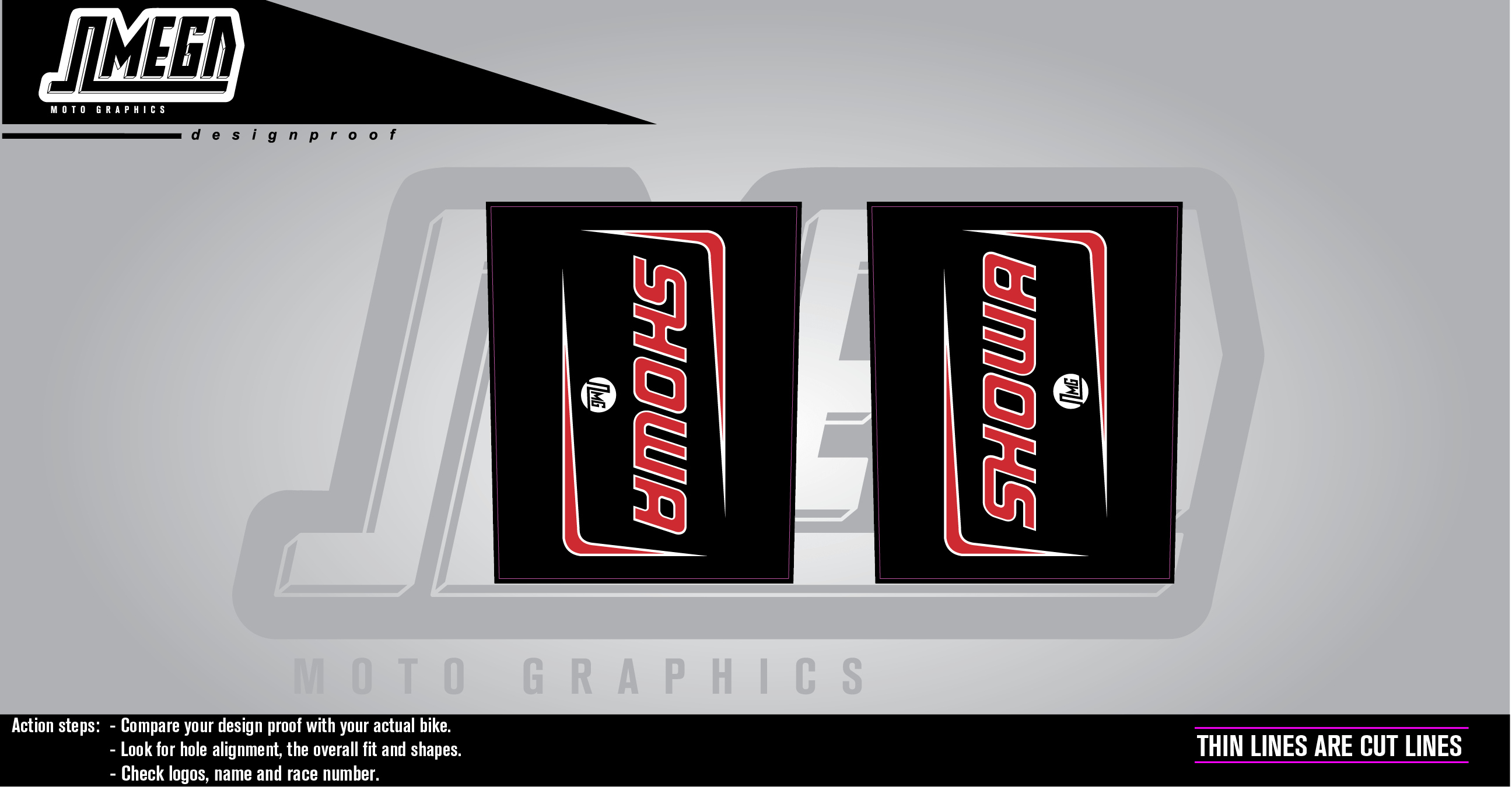 Showa Black Fork Wraps | MX Fork Wraps – Omega Moto Graphics
