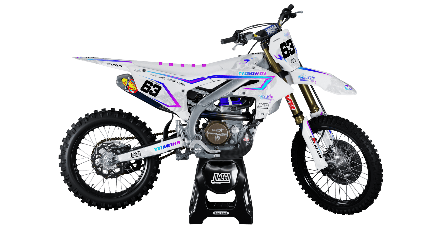 White Vice City Graphics Kit | Omega Moto Graphics