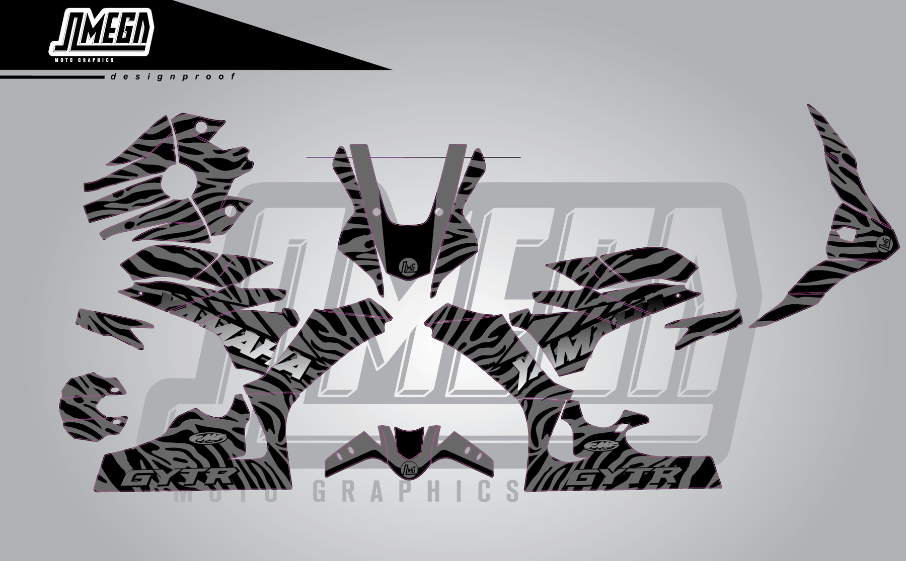 Zebra Road Bike Graphics Kit | Motorcycle Stickers – Omega Moto Graphics