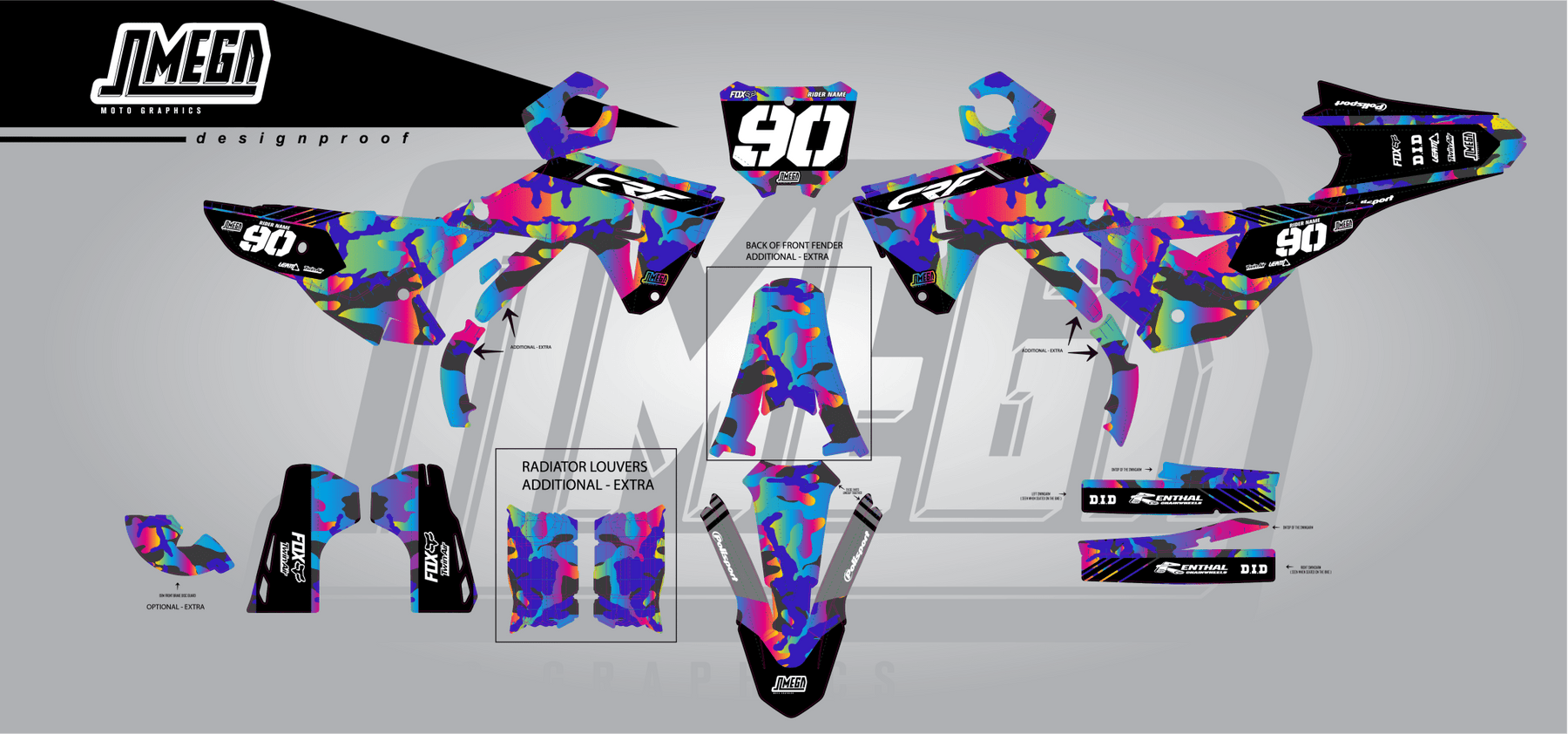 Acid Camo Graphics Kit | Motocross Decals – Omega Moto Graphics