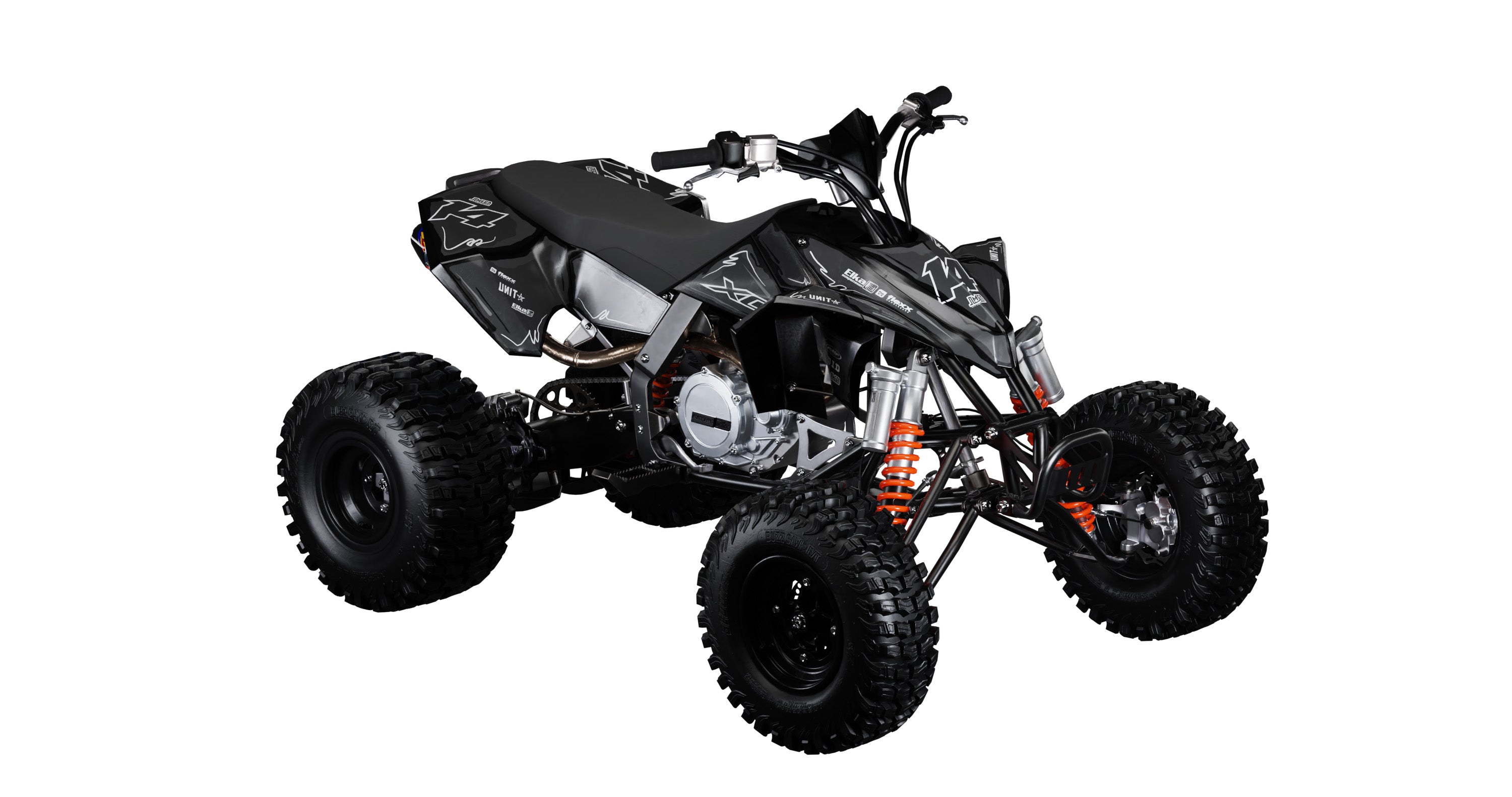 Black Manga Quad Graphics Kit | ATV Graphics Kit – Omega Moto Graphics