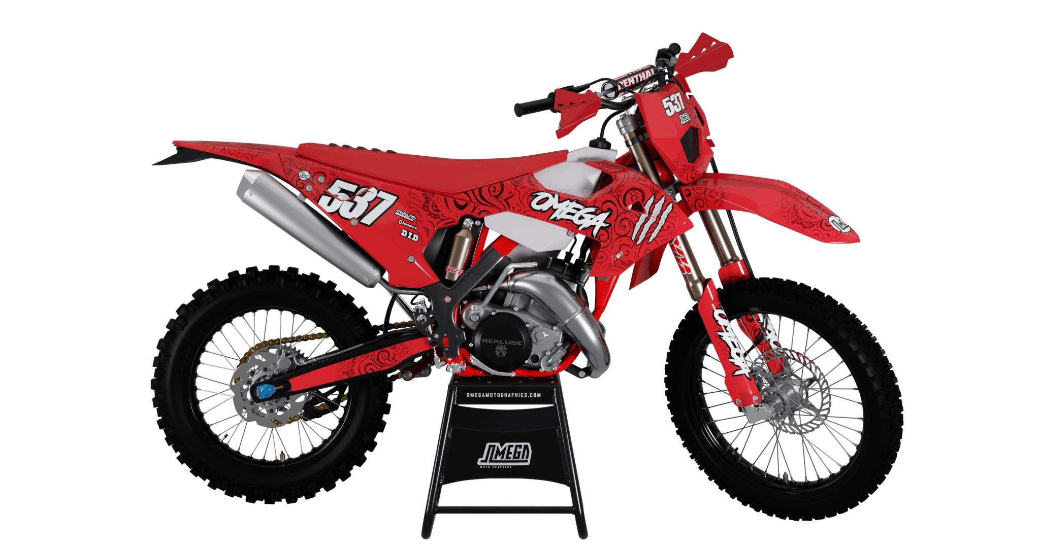 Red Monster Sticker kit – Omega Moto Graphics