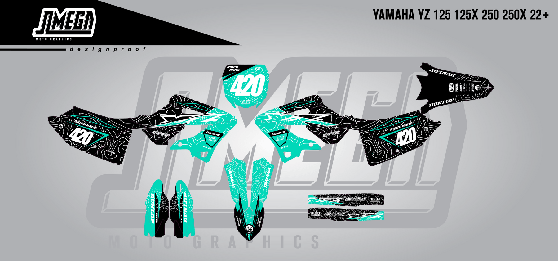 Teal Chungus Yamaha YZ 250 (2022–2025) Sticker Kit – Fast Shipping ...