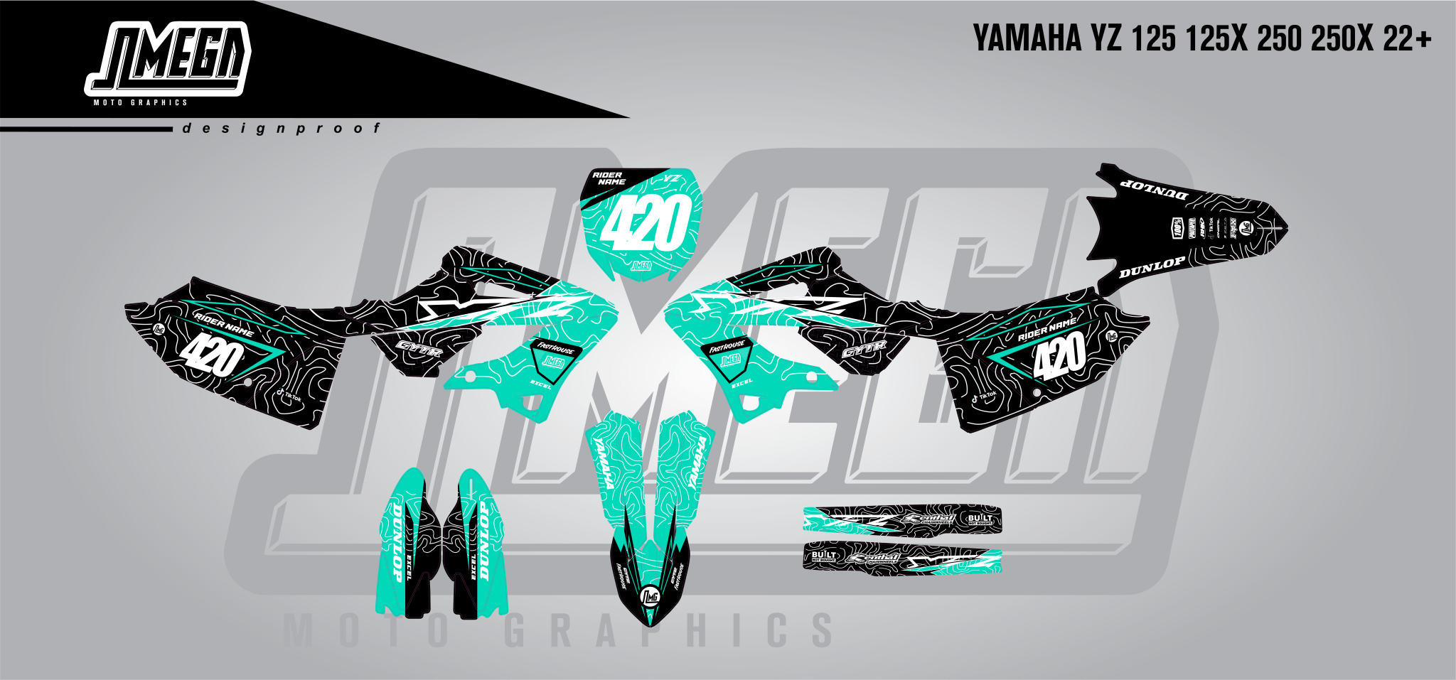 Teal Chungus Yamaha YZ 125 (2022–2025) Sticker Kit – Fast Shipping ...
