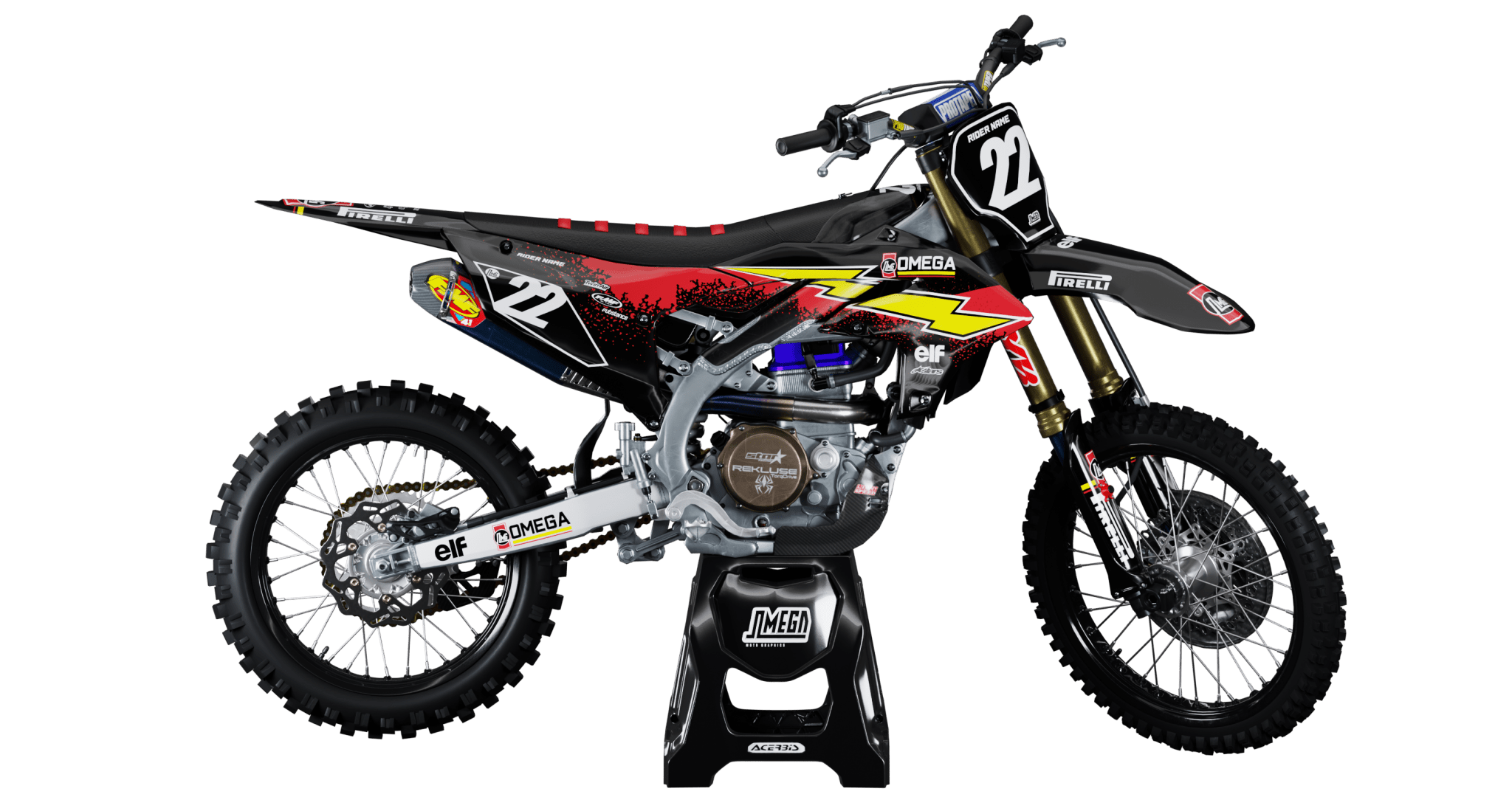 Yamaha 90's Black Replica Graphics Kit | Dirt Bike Decals – Omega Moto ...