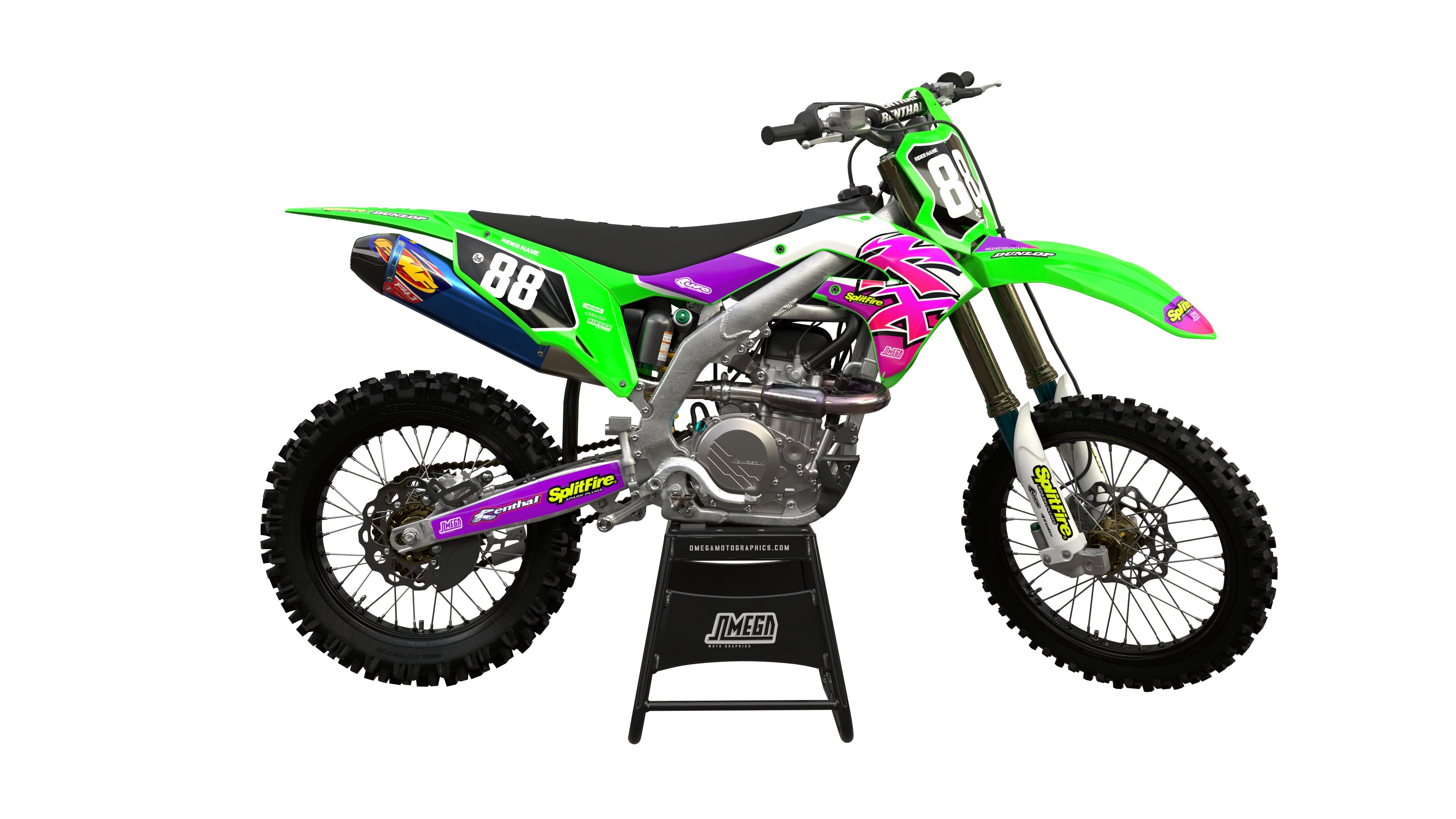 Kawasaki KX KXF 250 450 Retro Plus Graphics kit – Omega Moto Graphics