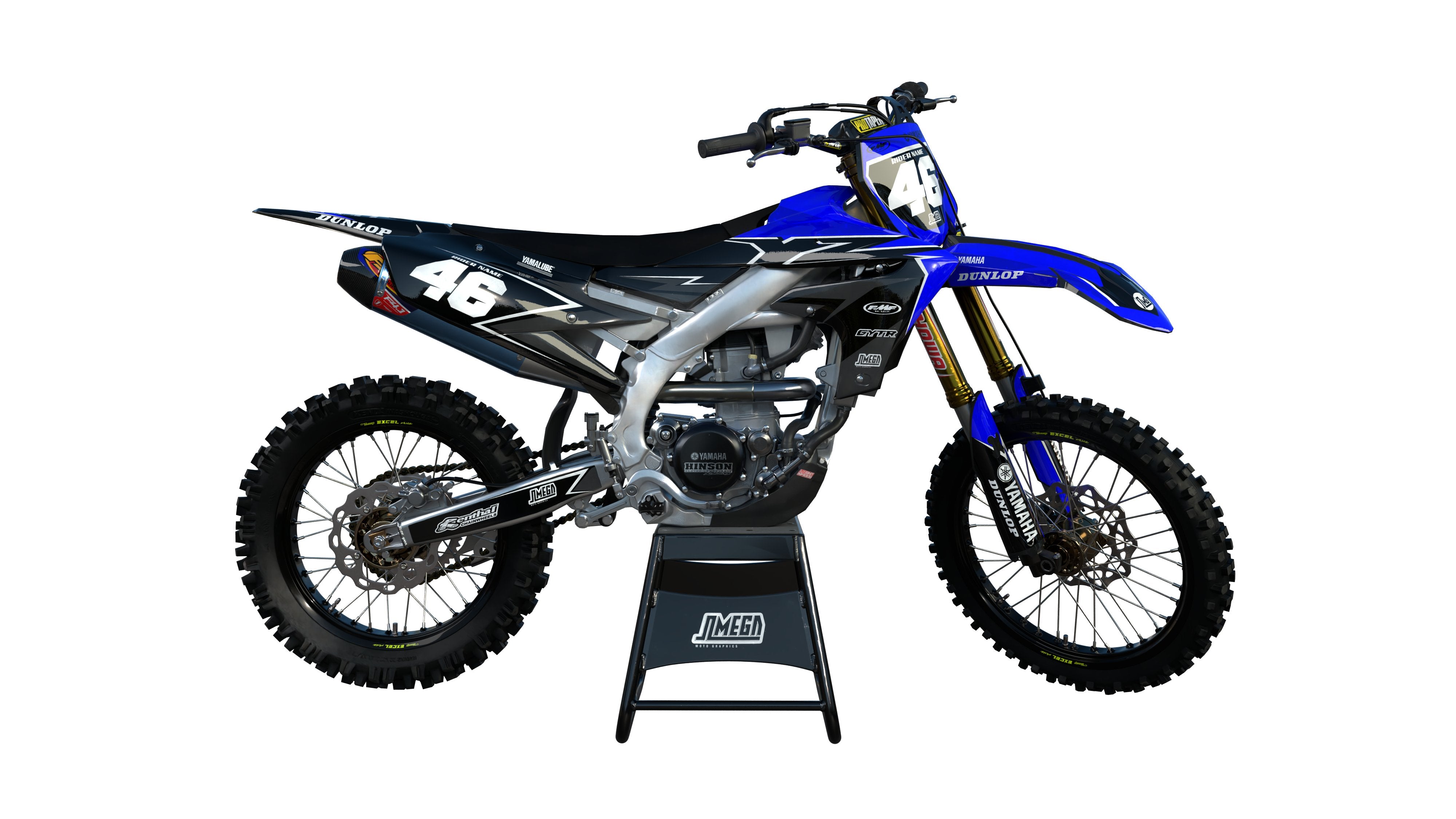 Yamaha Black Concept Graphics Kit | Motocross Decals – Omega Moto Graphics