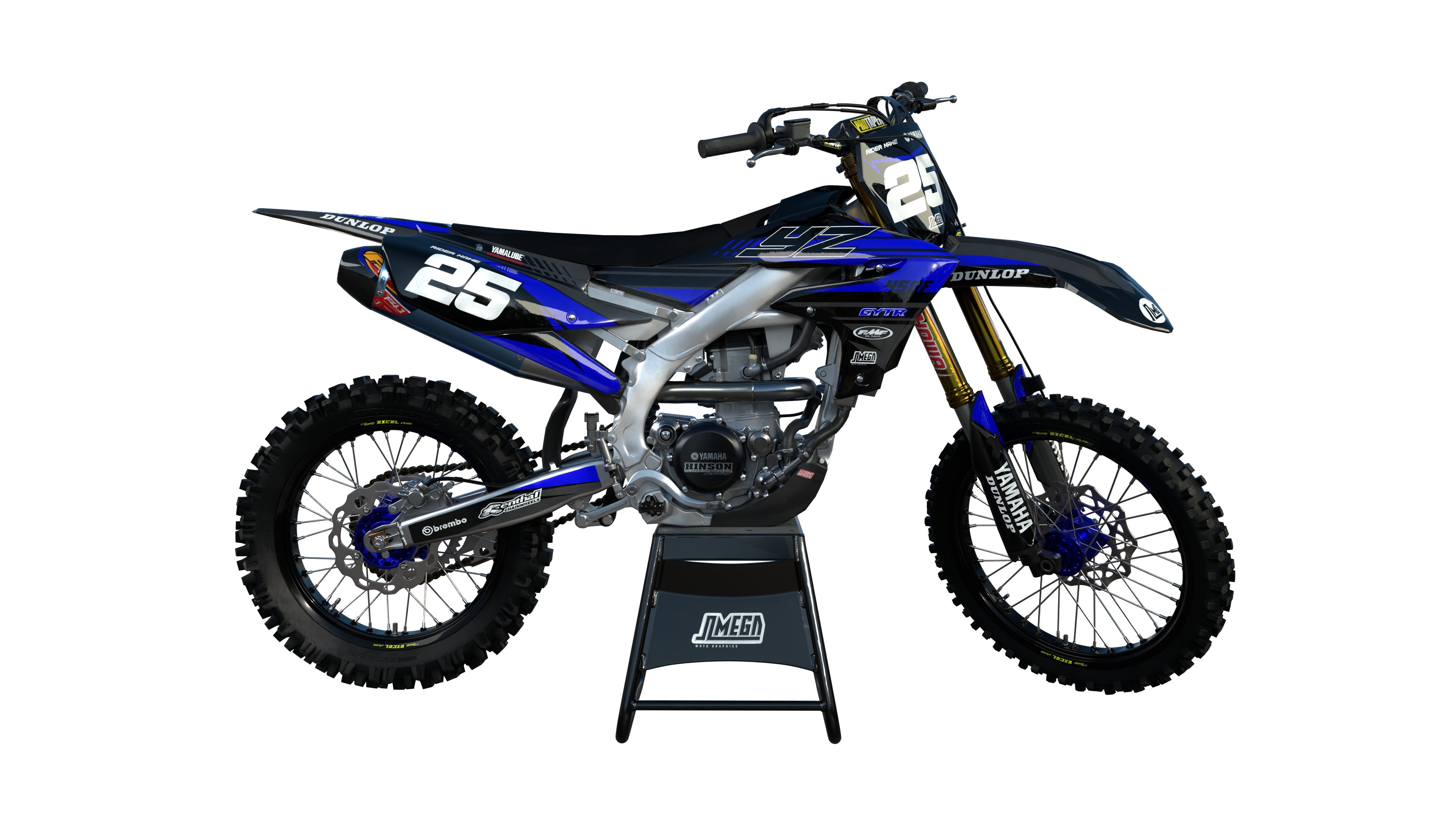 Yamaha YZ YZF Black Factory Graphics Kit | Omega Moto Graphics