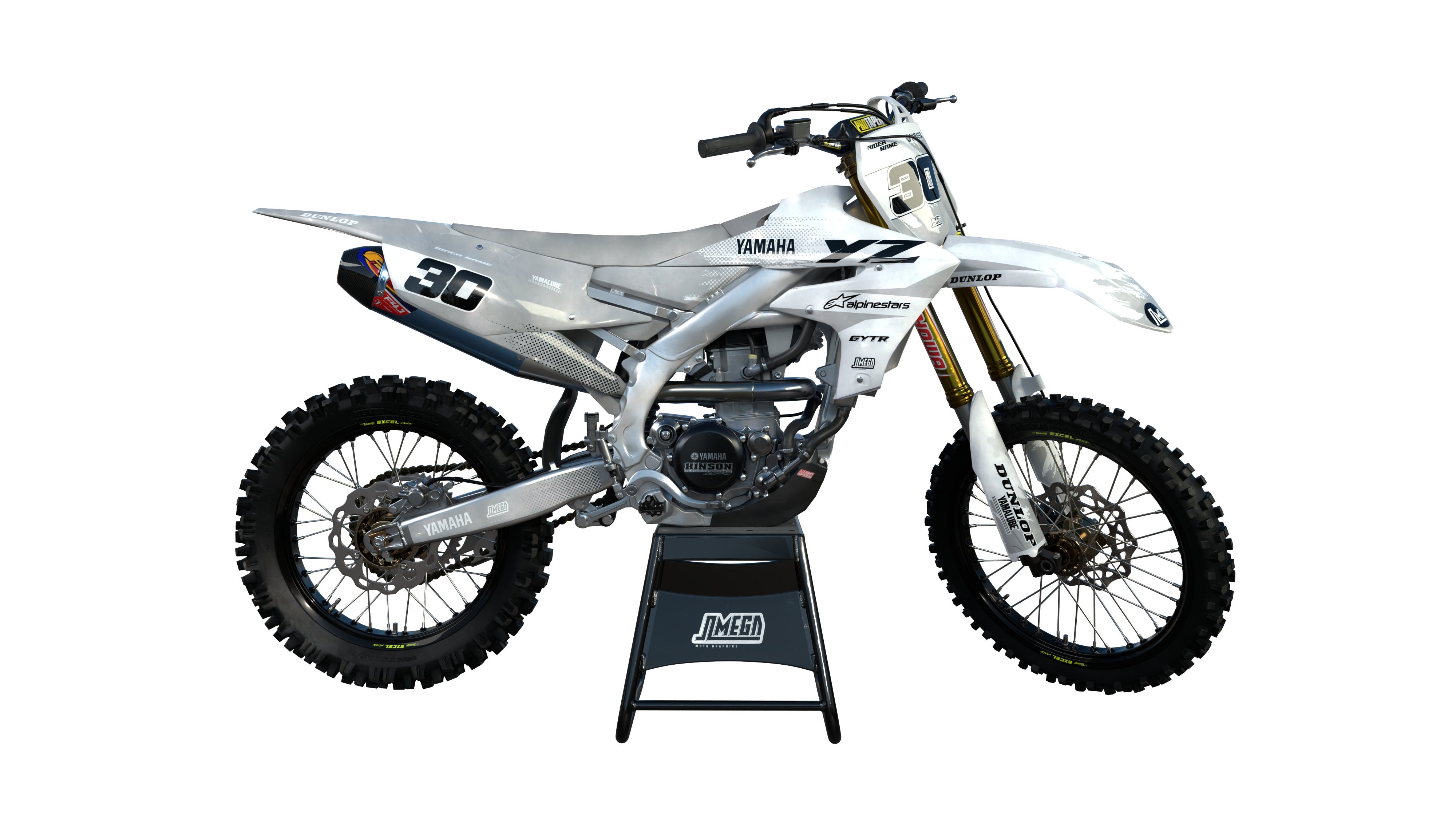 Yamaha YZ YZF Grey Factory Graphics Kit | Omega Moto Graphics
