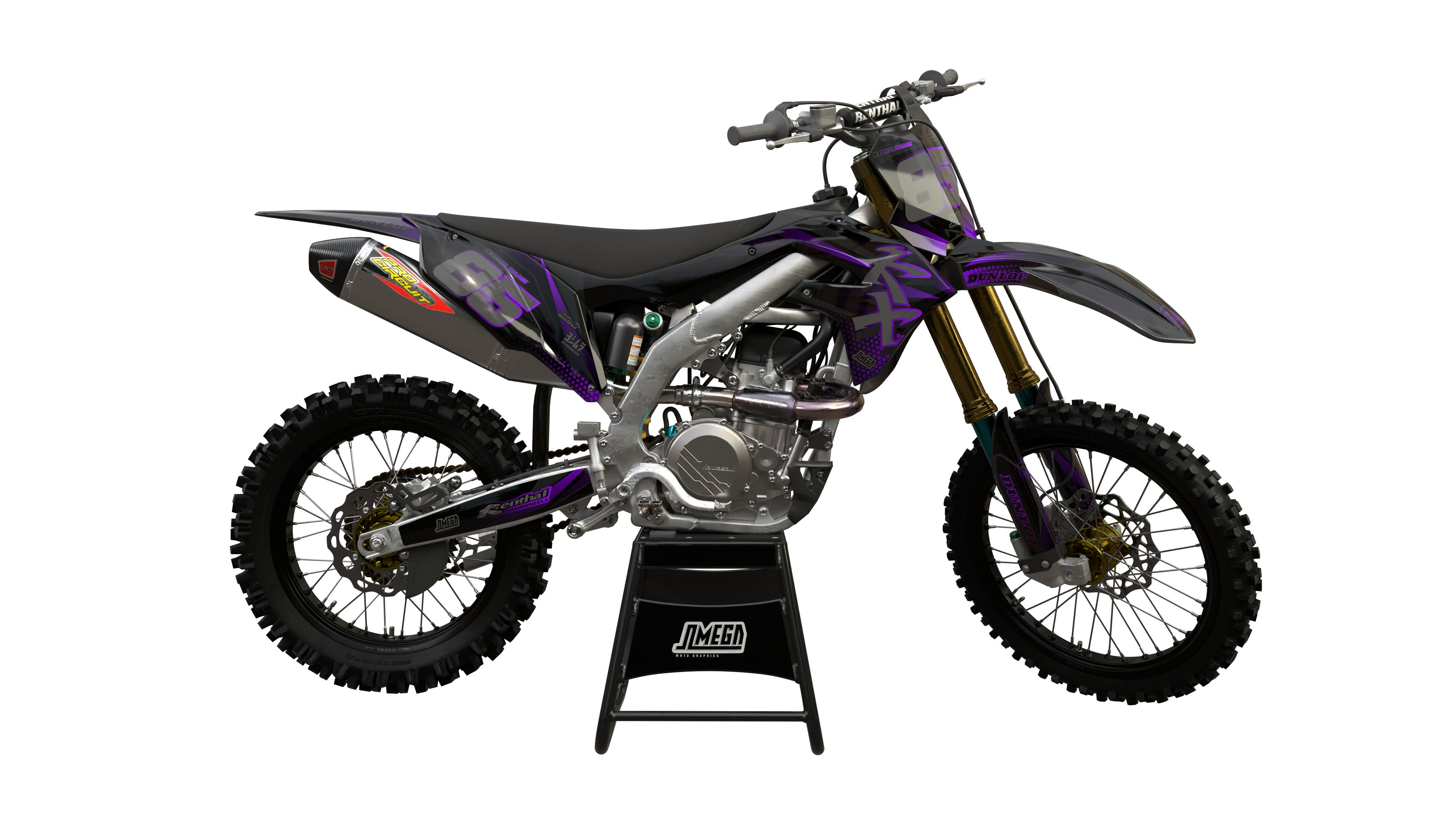 Kawasaki KX KXF 250 450 Purple Touch Graphics kit – Omega Moto Graphics