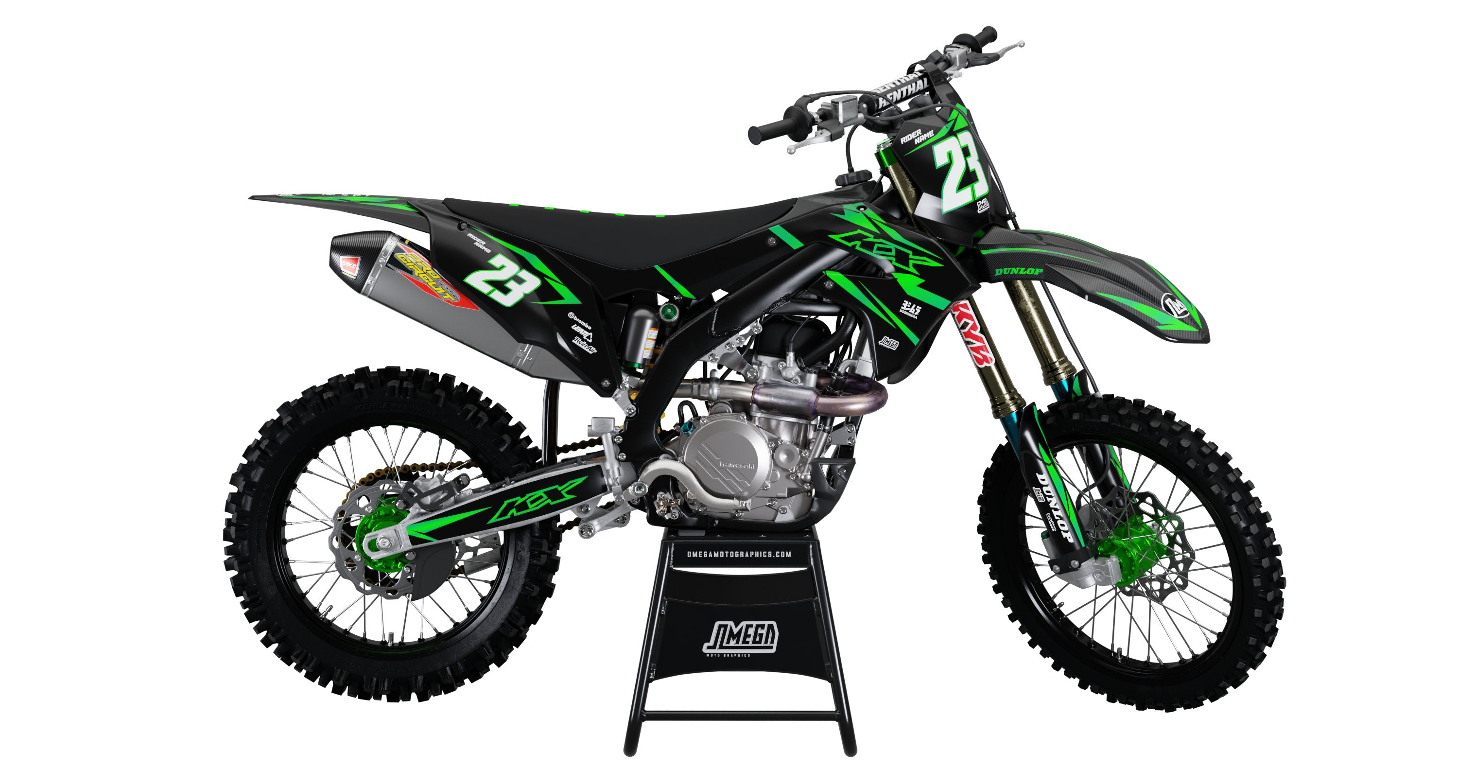 Kawasaki KX KXF 250 450 Metallic Green Graphics kit – Omega Moto Graphics