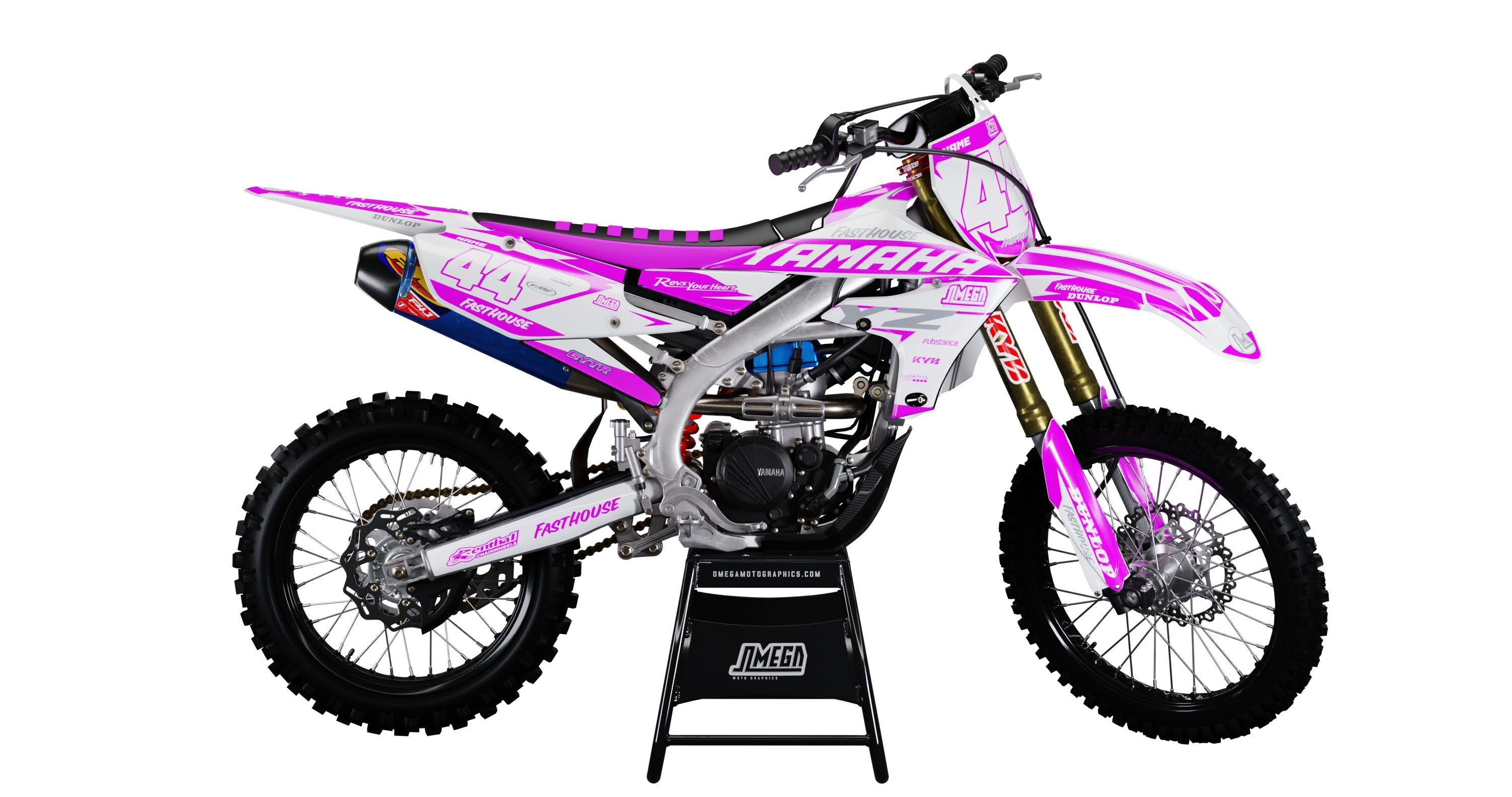 Yamaha YZ YZF Pink Slate Graphics Kit | Omega Moto Graphics