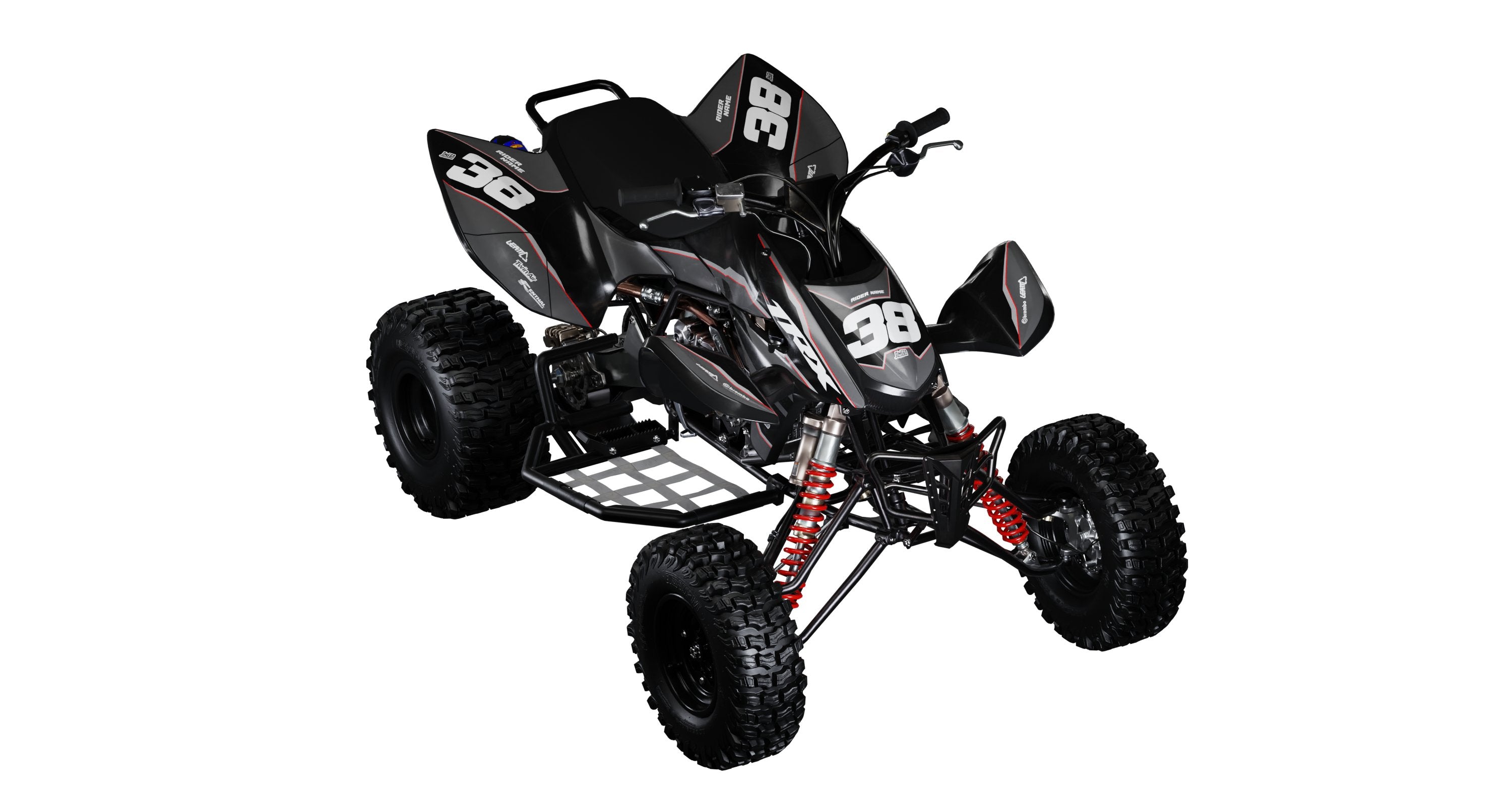 Clean Black Quad Graphics Kit | ATV Graphics Kit – Omega Moto Graphics