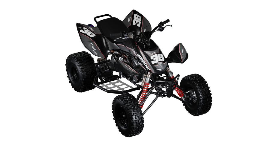 Clean Black Quad Graphics Kit | ATV Graphics Kit – Omega Moto Graphics