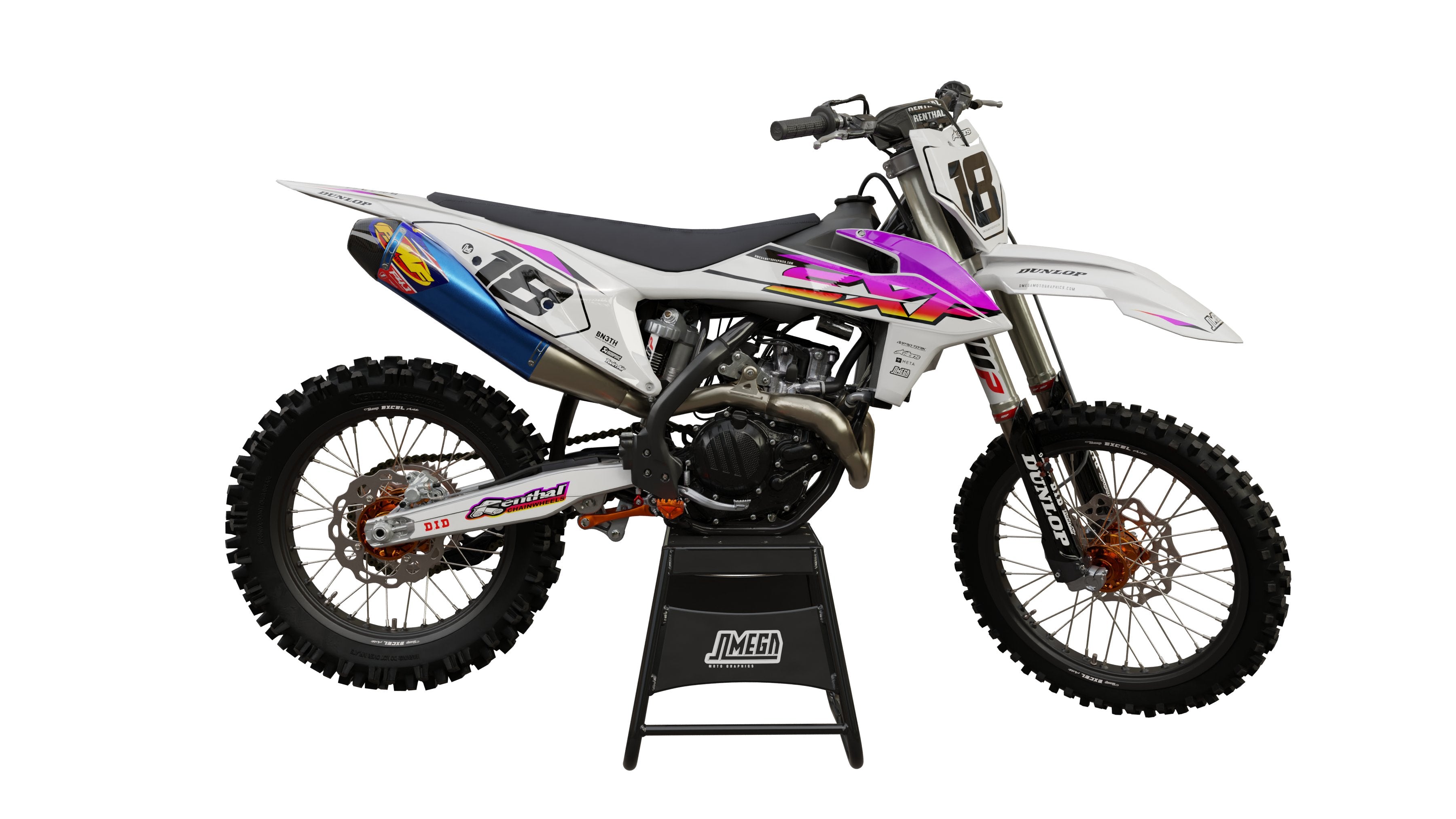 Pink Flashback Graphics Kit | Omega Moto Graphics