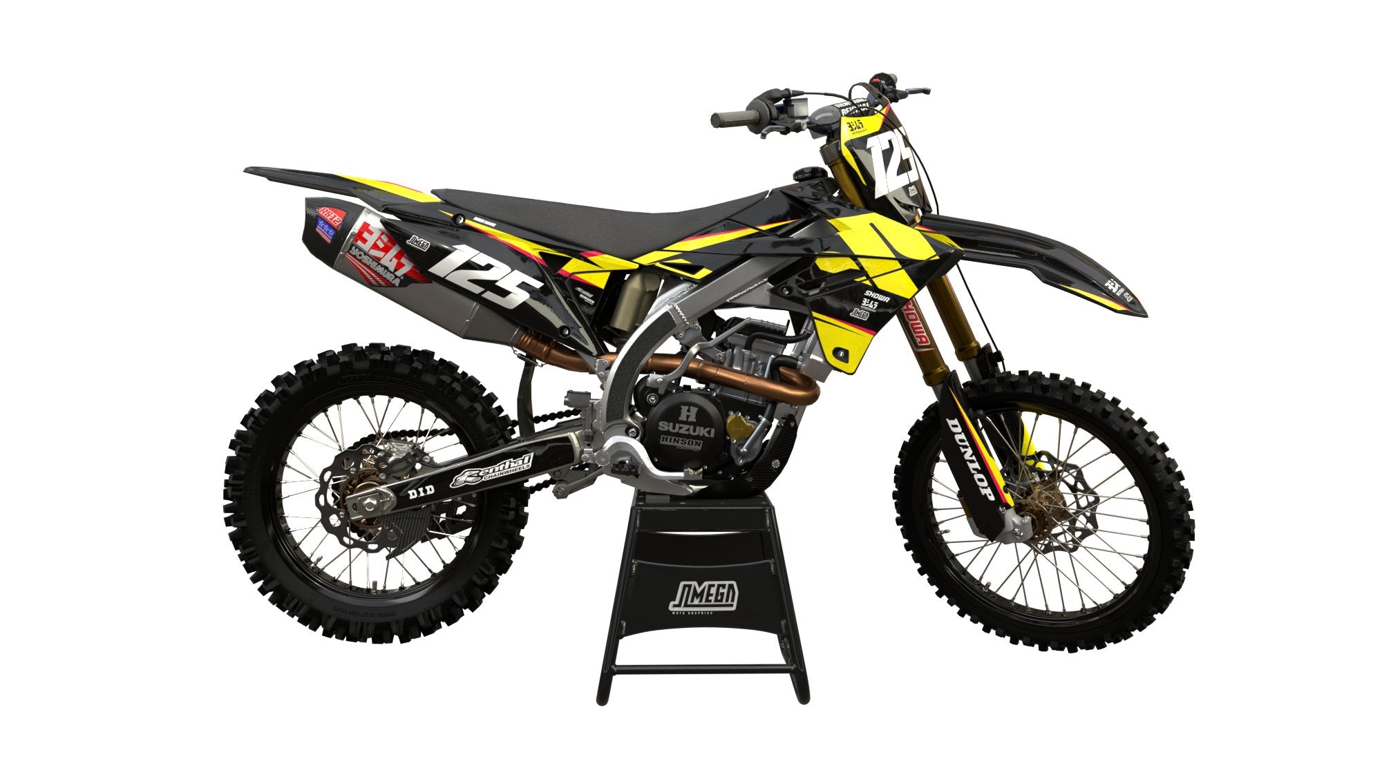 Suzuki RM RMZ Factory Black graphics kit | Omega Moto Graphics