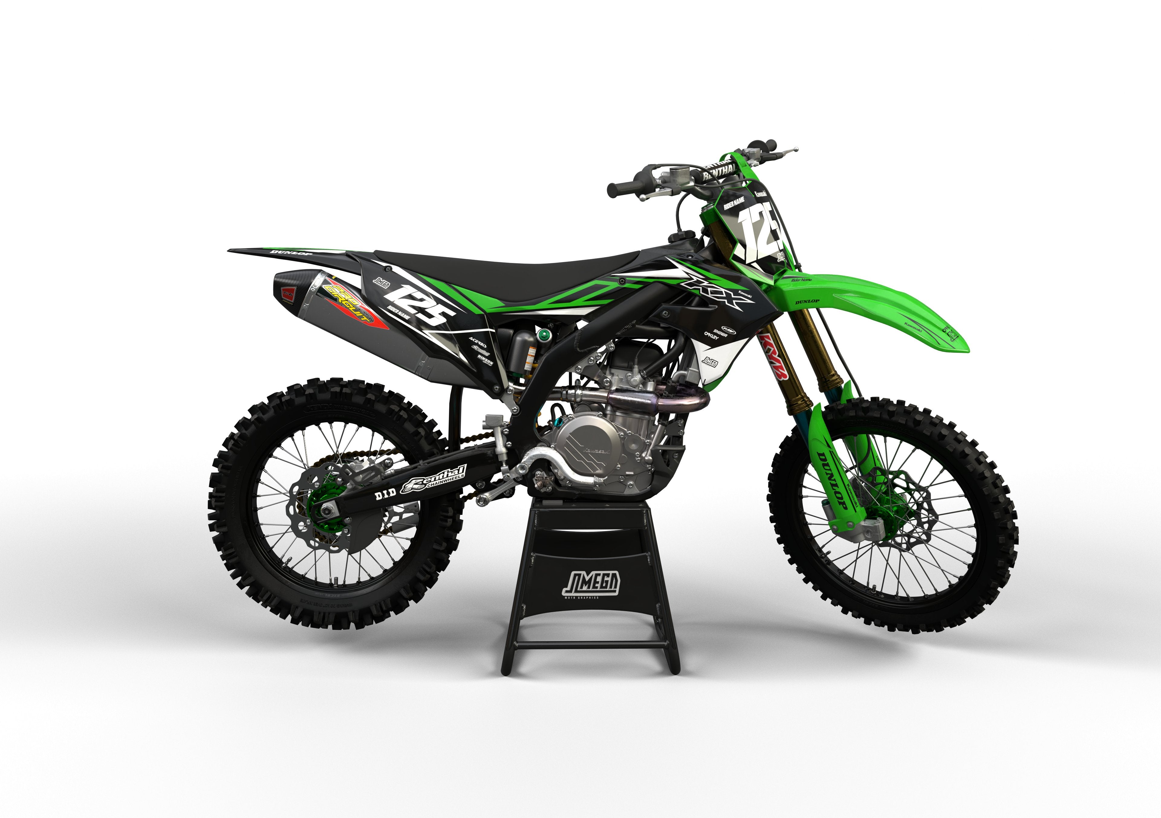 Kawasaki KX KXF 250 450 Factory Black Graphics kit – Omega Moto Graphics