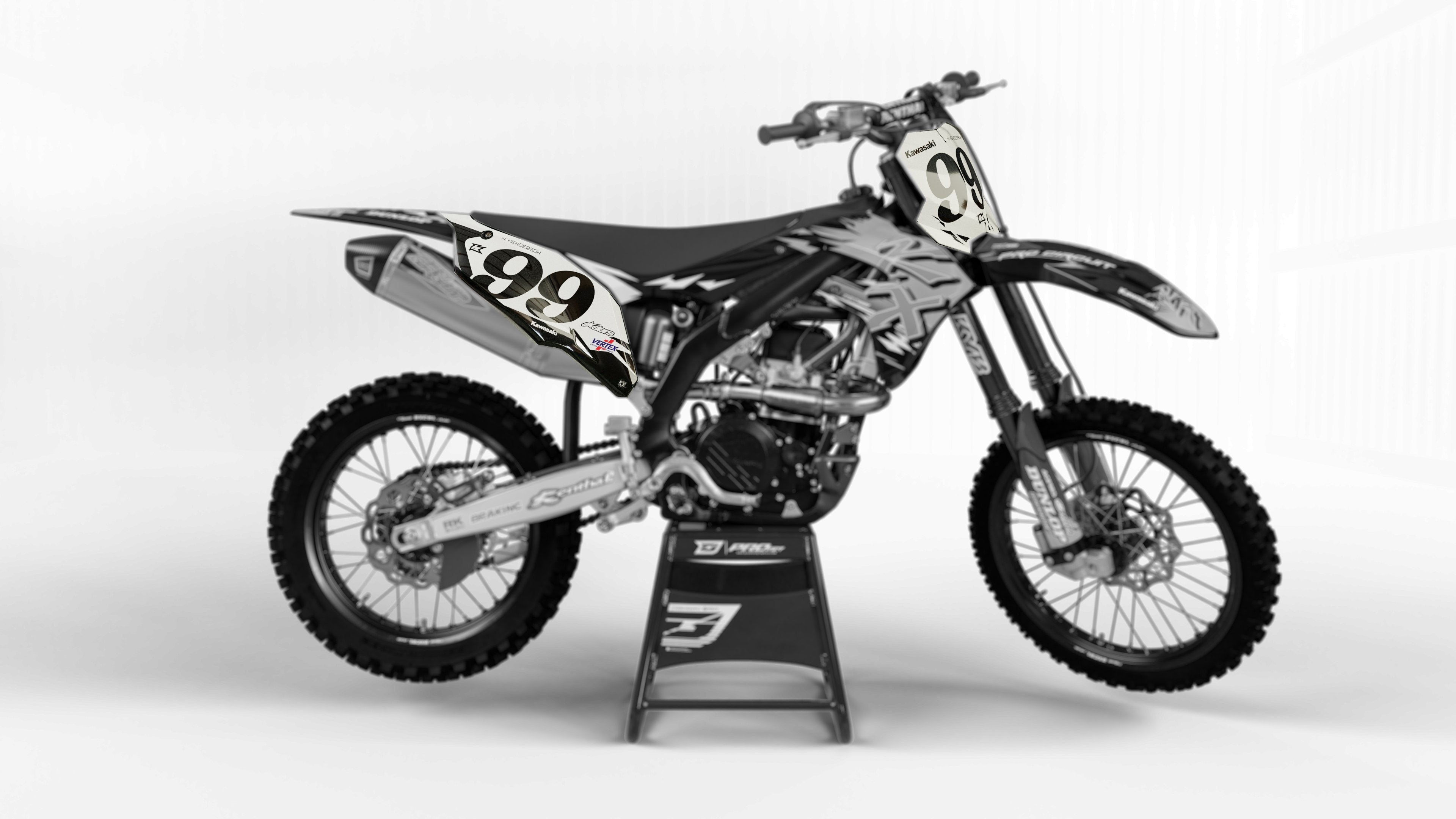 Kawasaki KXF Retro 90's Factory Number Plates | Omega Moto Graphics