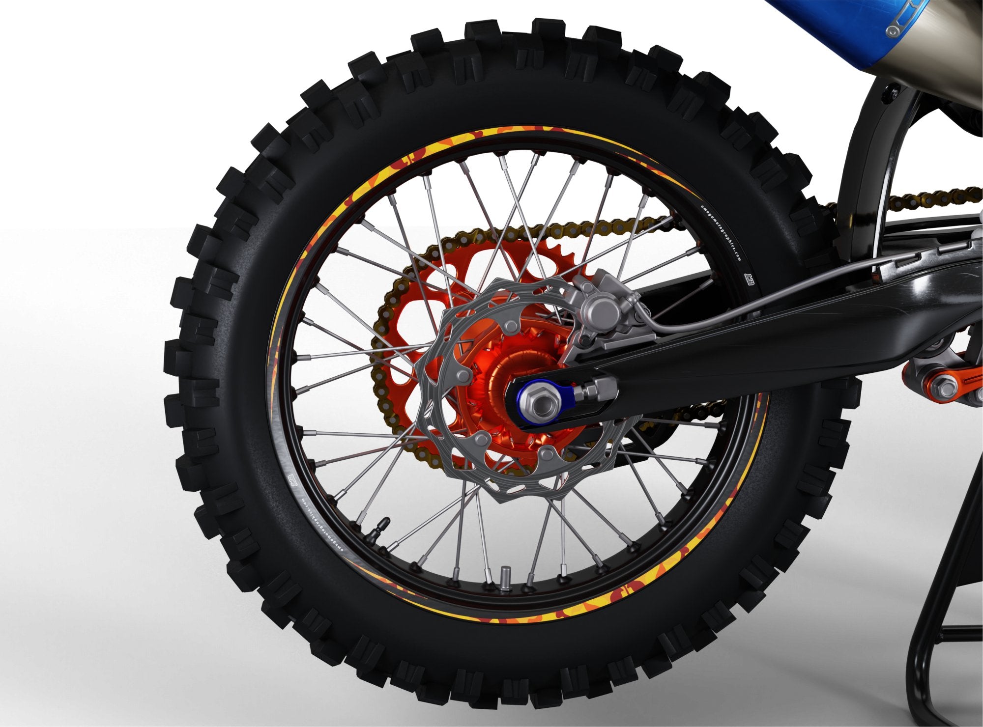 Orange Rim Stickers - Design 1 | Dirt Bike Rim Decals – Omega Moto Graphics